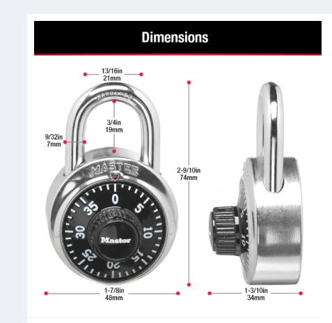 Master Lock Dial Combination Padlock 48mm – Yale Hardware
